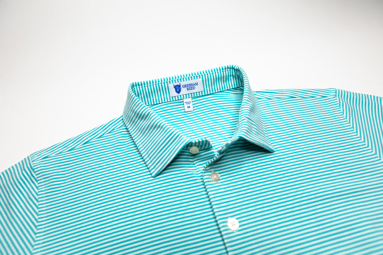 Mint Green & White Polo | Gresham Reed